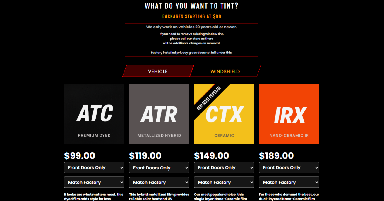 Window Tint Film Options - Precision Audio & Tint